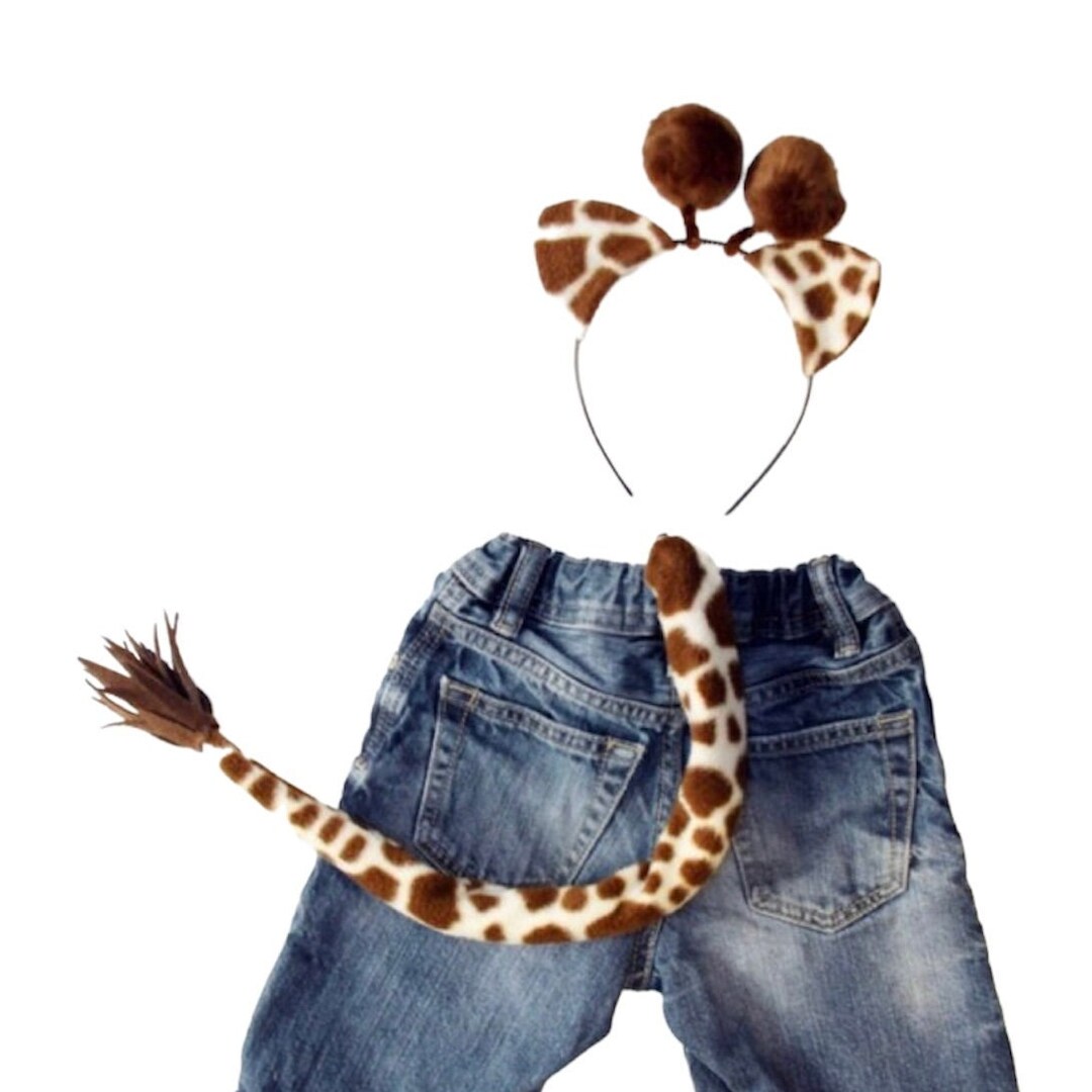 Giraffe Ears and Tail Set Jungle Safari Zoo Animal Theme Headband ...