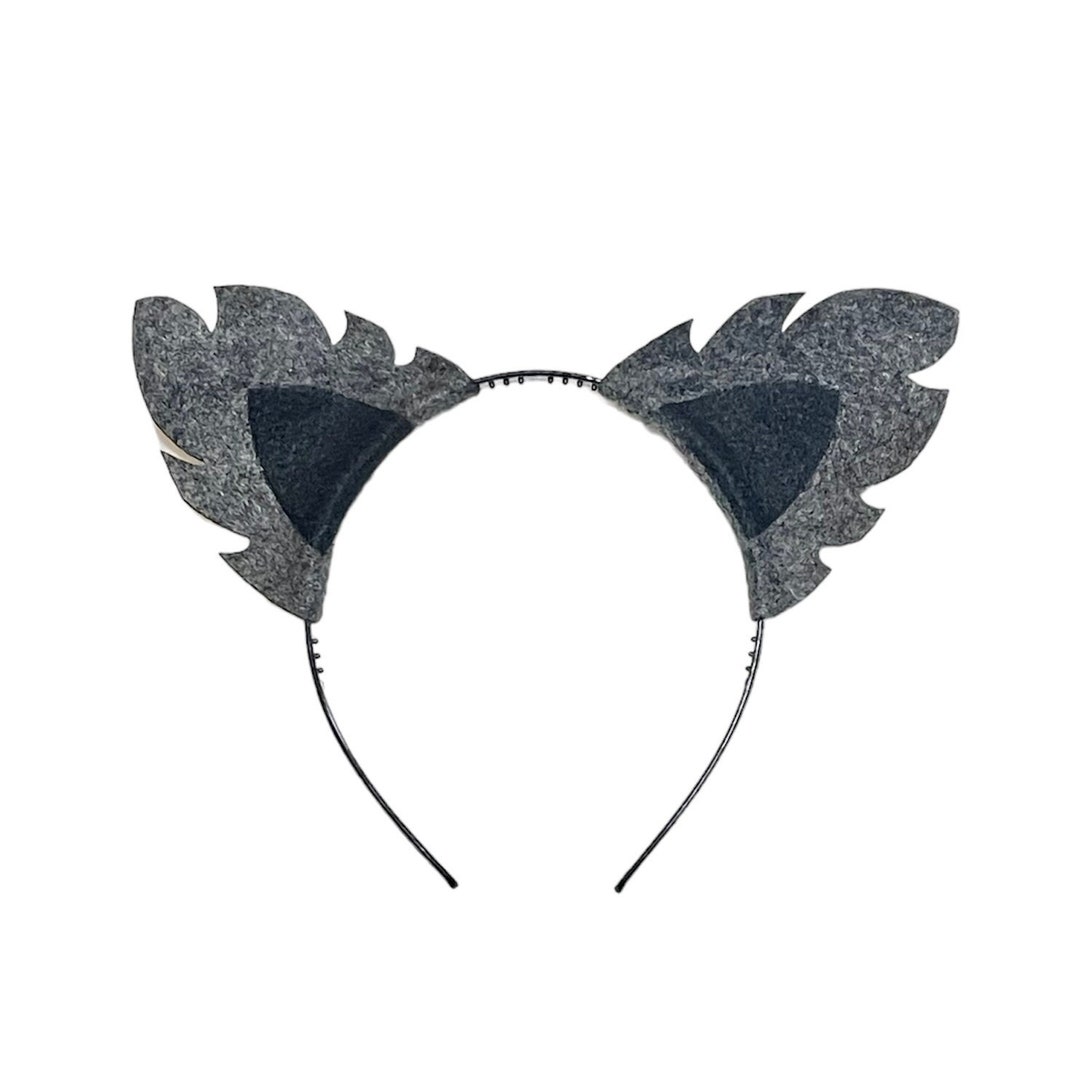 Grey and Black Wolf Ears Headband Birthday Party Favors Costume Adult ...