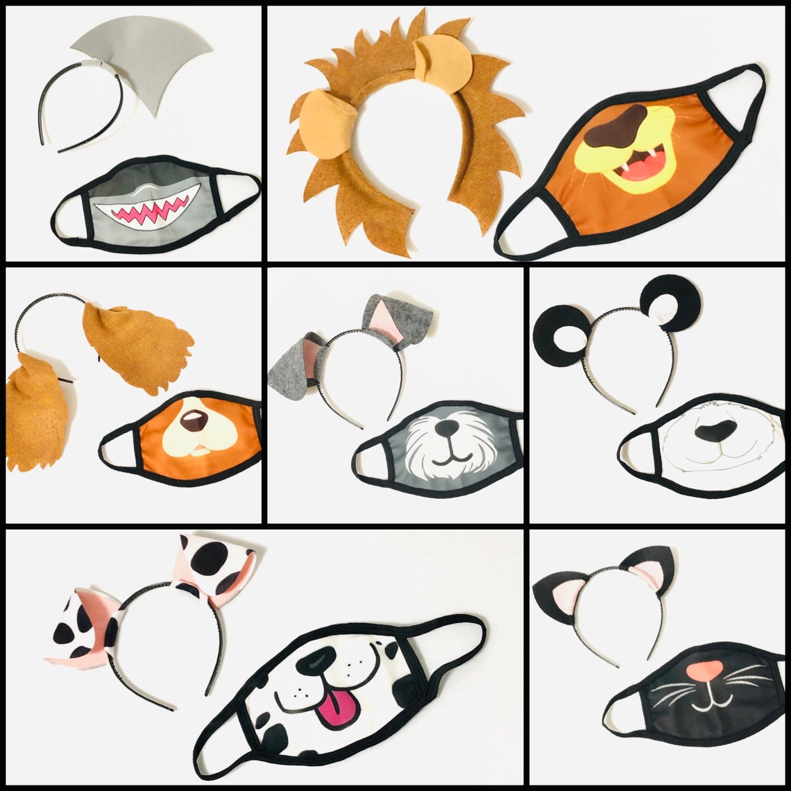 Kitty Cat Face Mask Nose and Mouth and Ears Clothe Facemask - Etsy