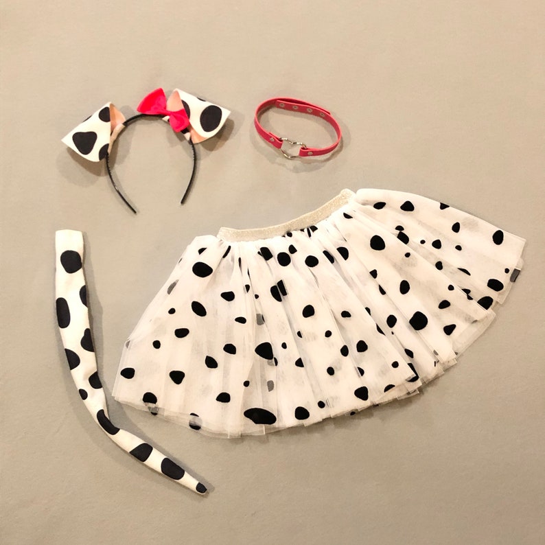 Dalmatian Ears Headband Tail Tutu Face Mask Set Birthday Party - Etsy