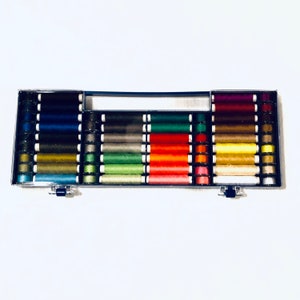 Set of 32 Colorful Spools and Matching Bobbins Polyester High Tenacity ...