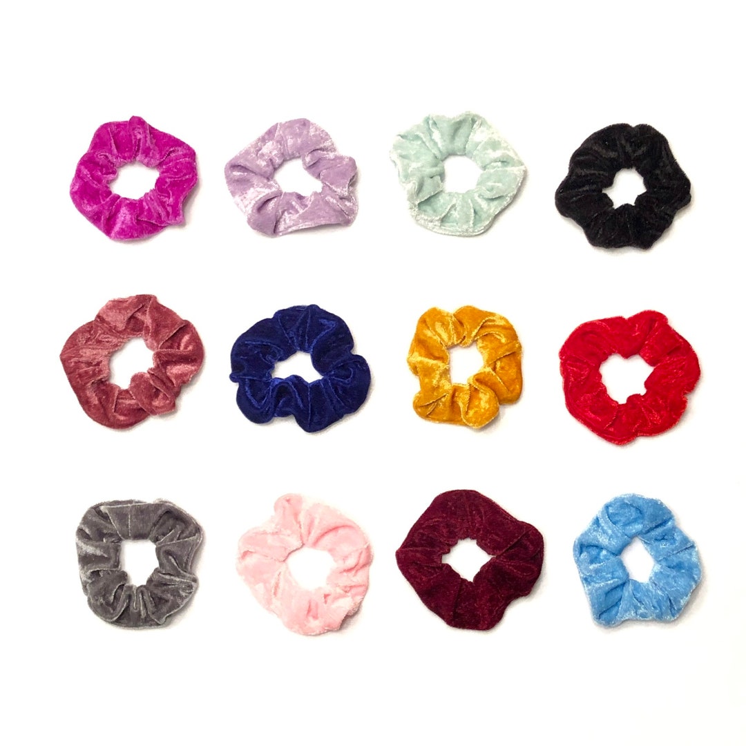 Set of 20 Velvet Scrunchies Hair Accessories Colorful Assortment Lot ...