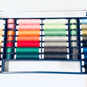 Set of 32 Colorful Spools and Matching Bobbins Polyester High Tenacity ...