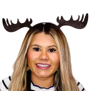 Moose Antlers Headband Birthday Party Ears Favors Woodland Camping ...