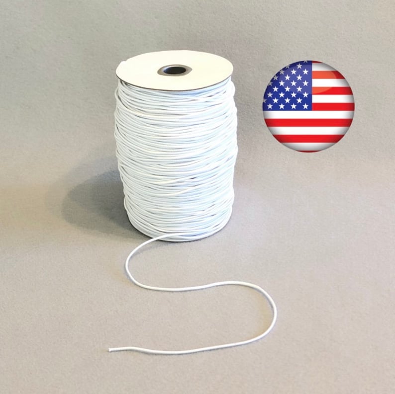 230 Yards Wholesale Spools 2mm White Round Cord Elastic 230 Yard Bulk ...