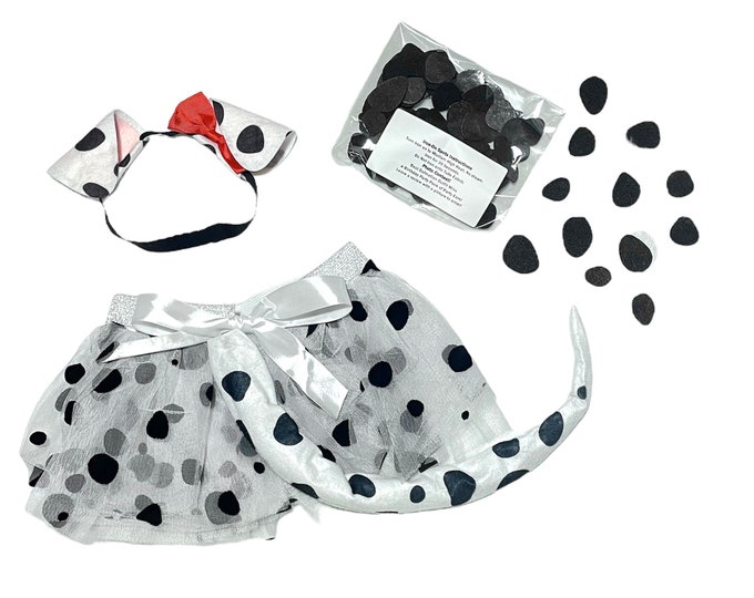 Dalmatian Ears Tutu Collar Face Mask Dalmation Black and White Spots ...