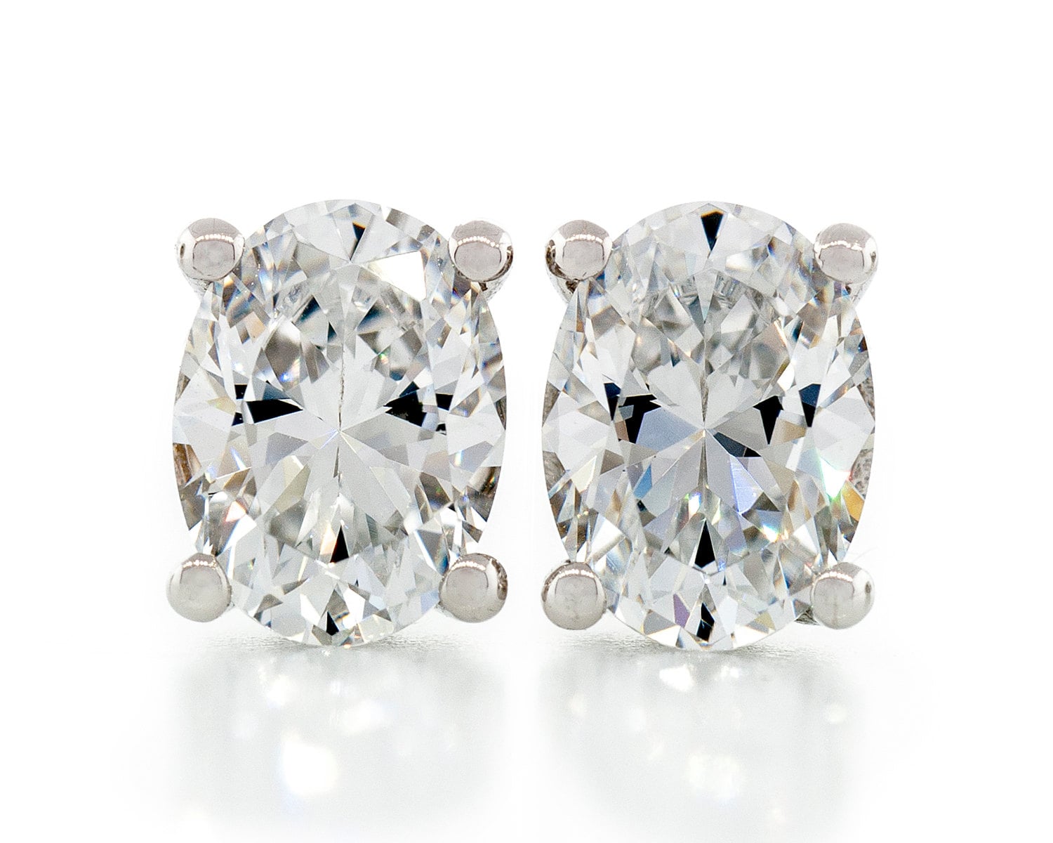 Oval Shape Fancy Diamond Cut Crystal White 7x5 - 10x8mm CZ 925 Sterling ...