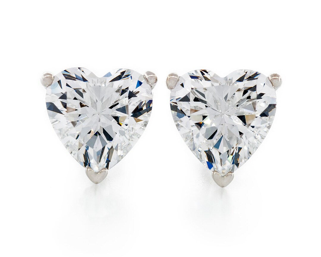 Heart Shape Fancy Diamond Cut Crystal White 6x6 - 7x7mm CZ 925 Sterling ...