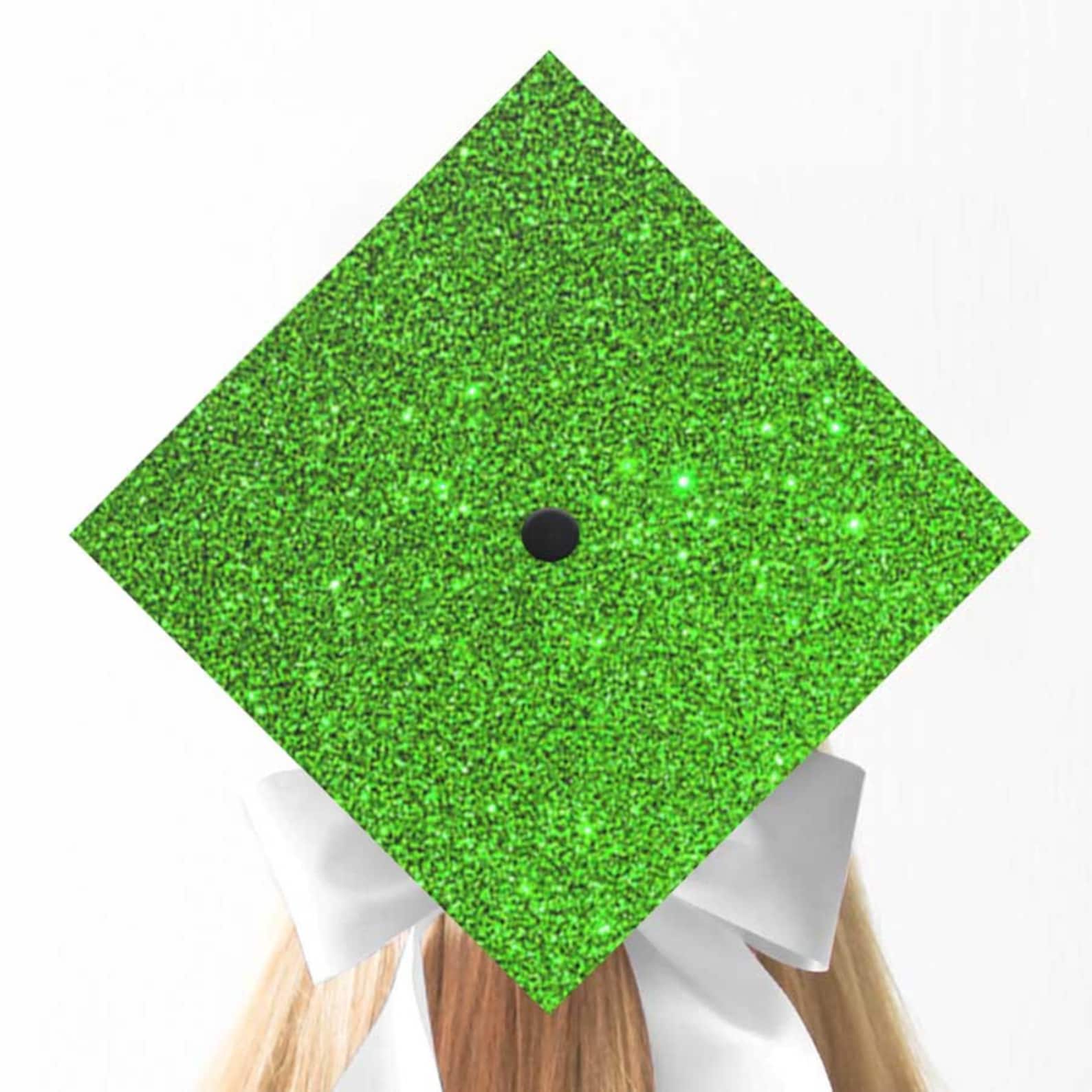 Graduation Cap Glitter Base Only Lime Green - Etsy