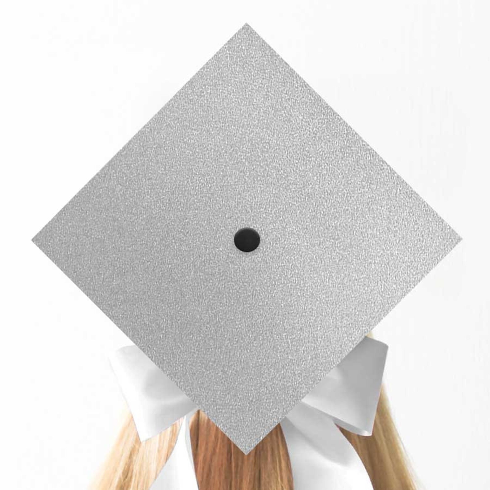 Silver Glitter Grad Cap | Easy-to-apply Graduation Cap Decoration ...