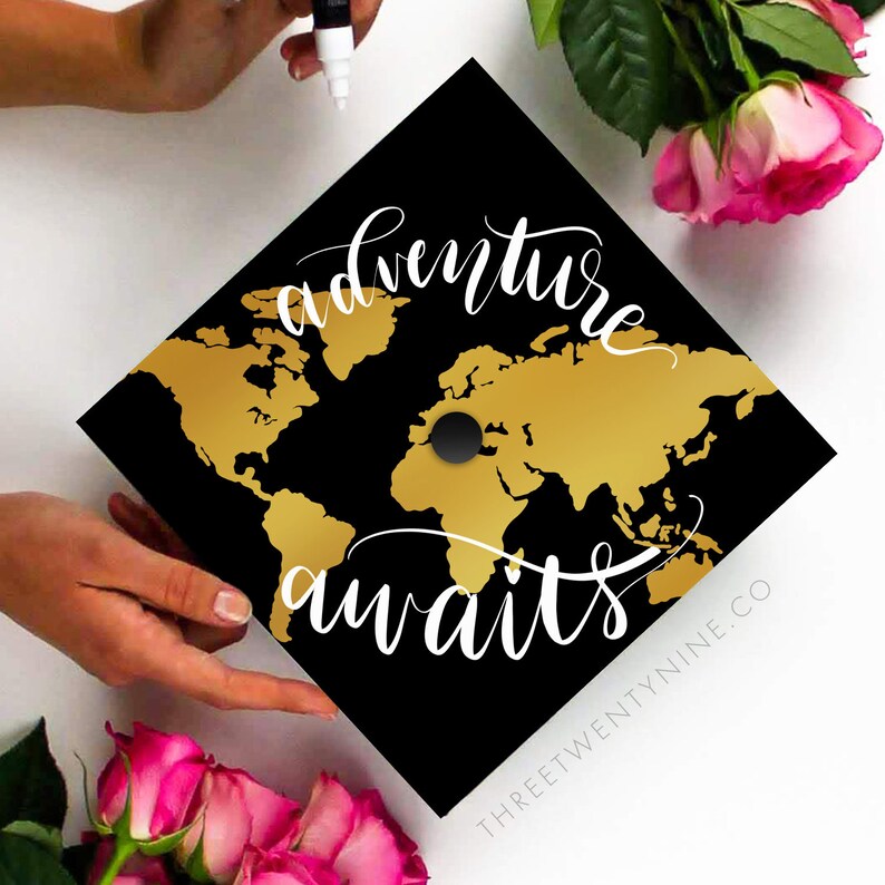 Graduation Cap Grad Cap Grad Cap Decal Handwritten - Etsy