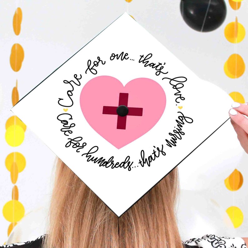 Nursing Grad Cap Topper | Heart Design (digital Download) - Etsy