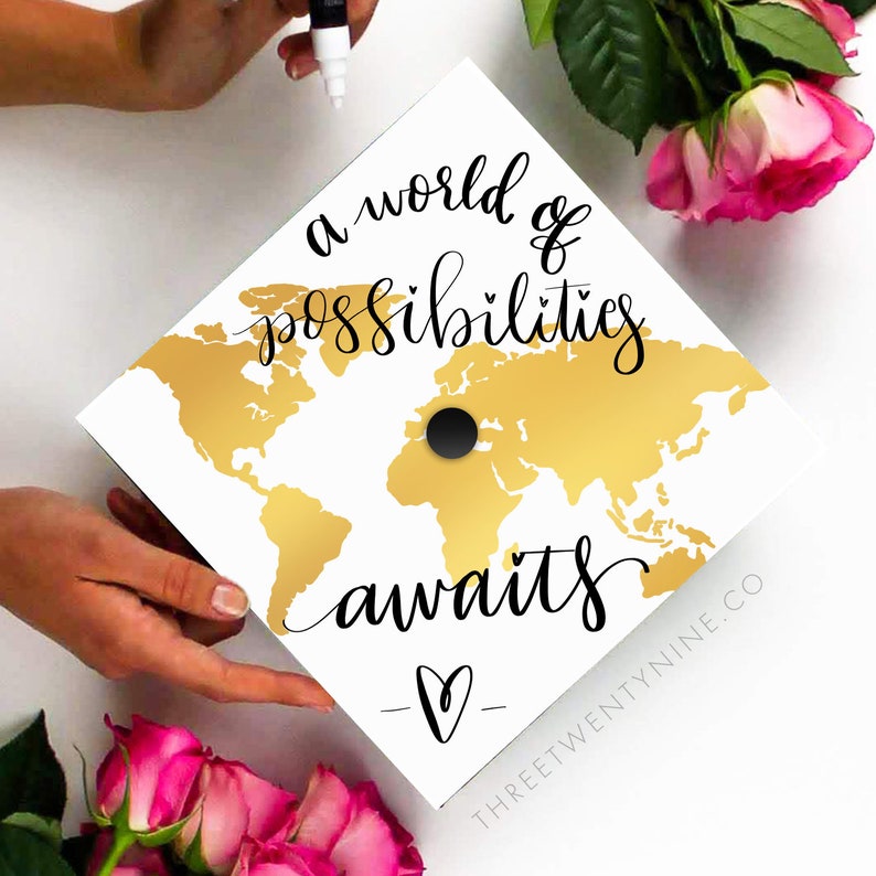 Graduation Cap Grad Cap Grad Cap Decal Handwritten - Etsy