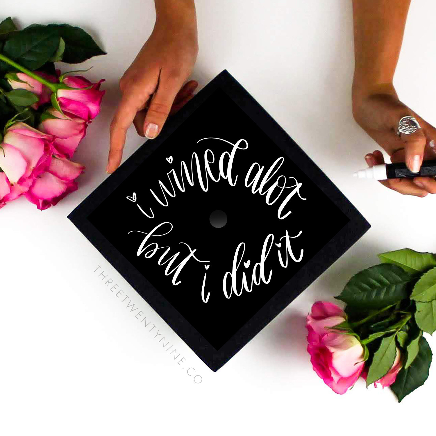 Graduation Cap Grad Cap Grad Cap Decal Handwritten | Etsy