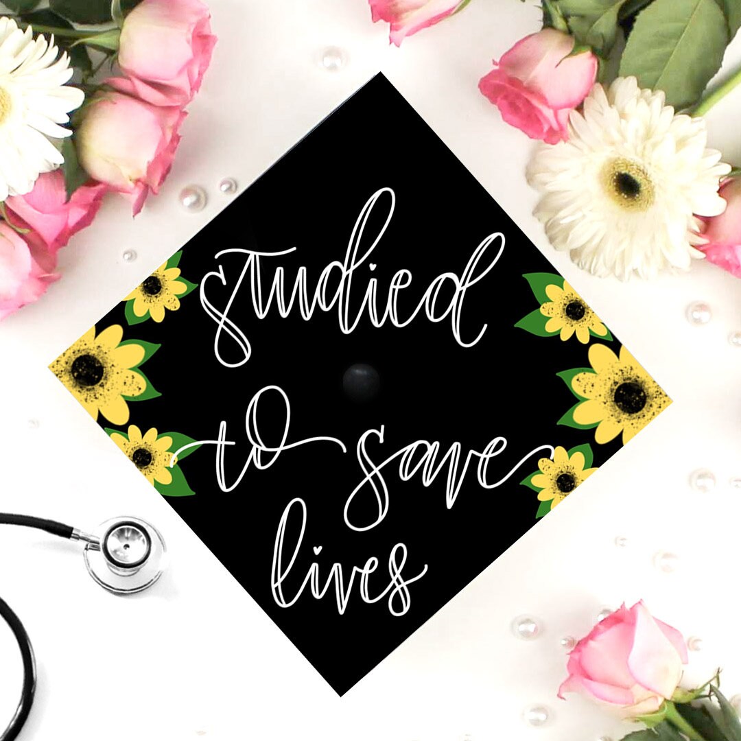 Graduation Cap Decoration Nurse Grad Cap BSN Rn Nursing Grad Studied to ...