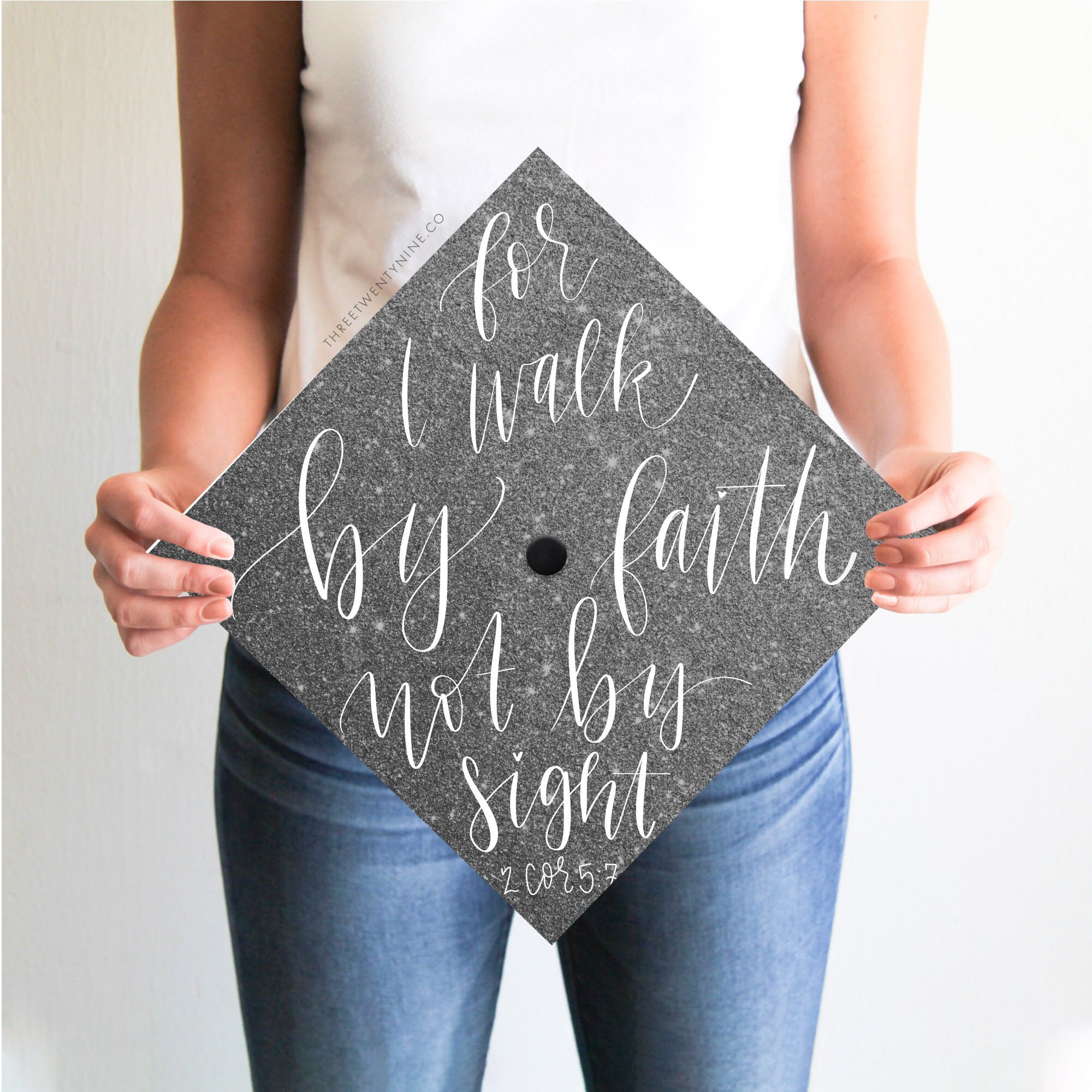 Graduation Cap Decal DOWNLOAD ONLY Silver Glitter | Etsy