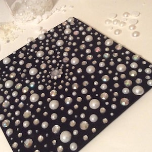 Graduation Cap | Pearls & Glitz Silver Rhinestone | Grad Cap ...