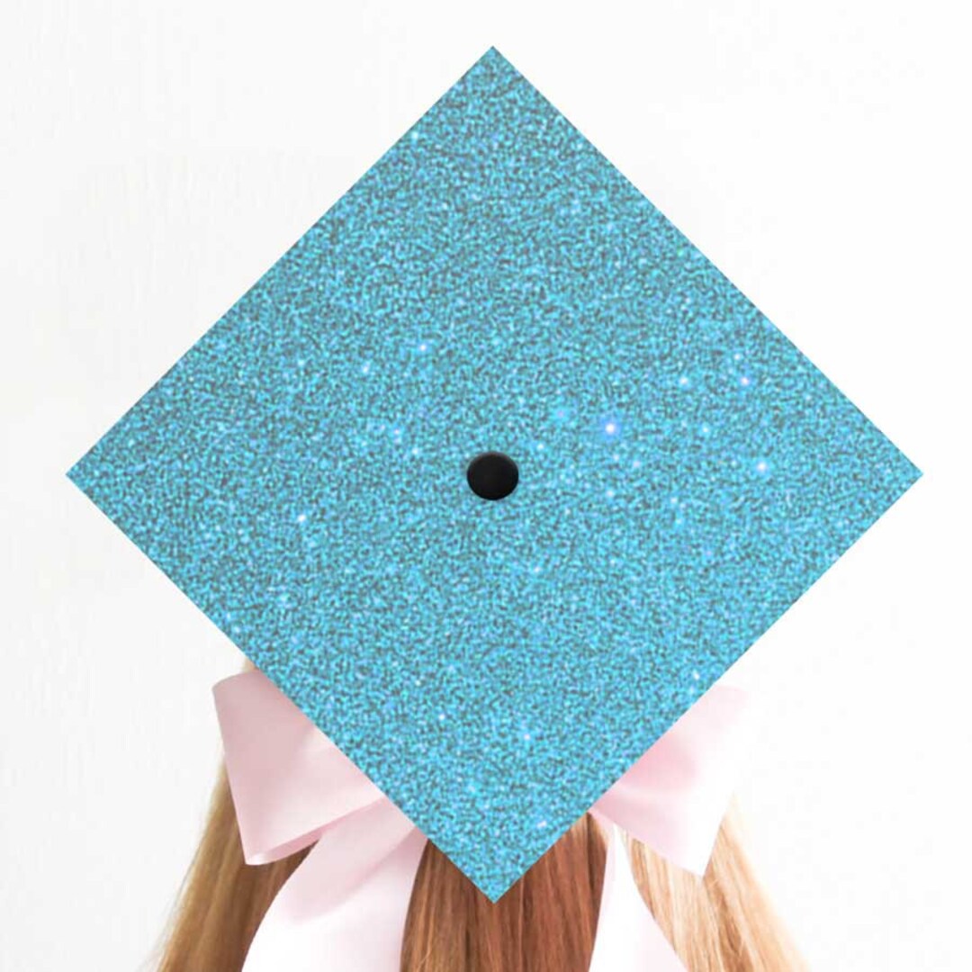 Blue Glitter Grad Cap | Easy-to-apply Graduation Cap Decoration | Grad ...