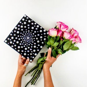 Graduation Cap | Pearls & Glitz Silver Rhinestone | Grad Cap ...