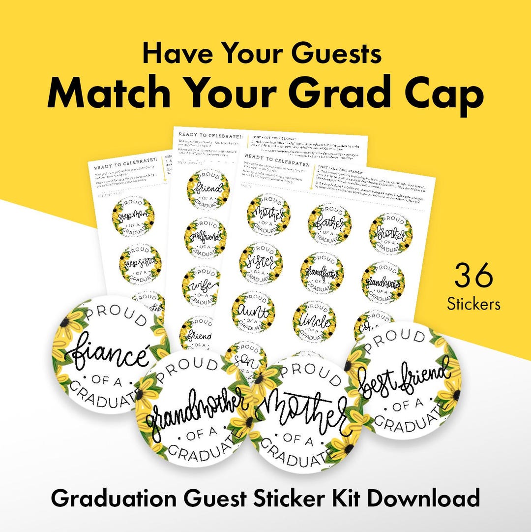 Graduation Guest Stickers | Graduation Stickers | Printable Graduation ...