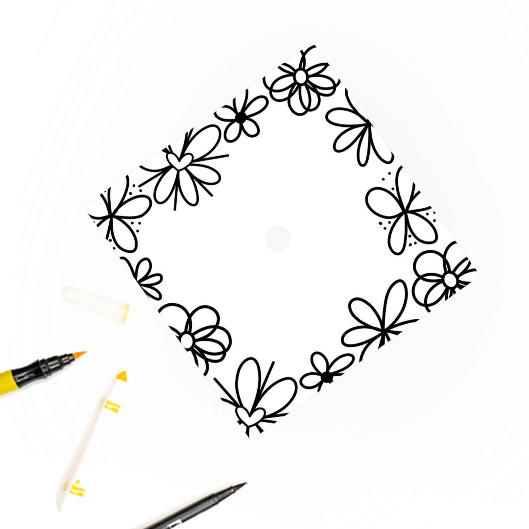 Graduation Cap Decoration Floral Grad Cap Flower Design DIY - Etsy