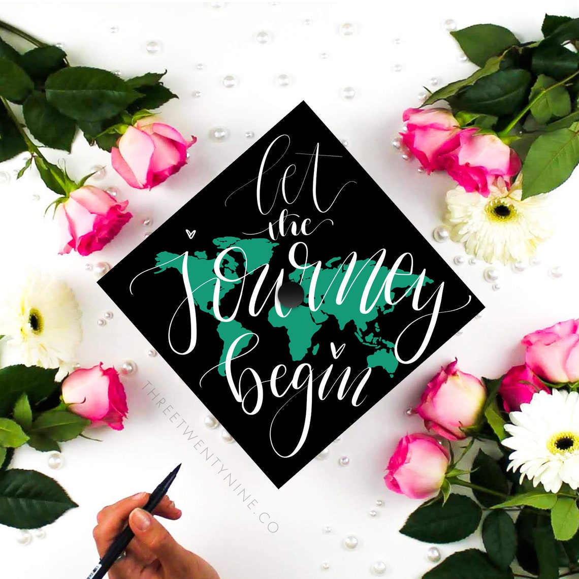 Graduation Cap Grad Cap Grad Cap Decal Handwritten - Etsy