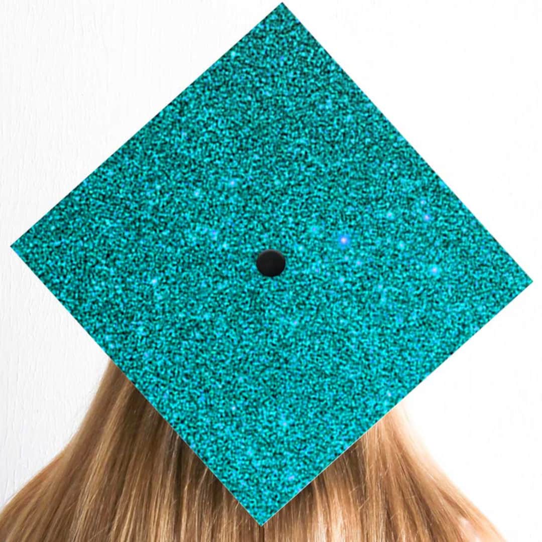 Turquoise Glitter Grad Cap Topper | DIY Graduation Decoration - Etsy