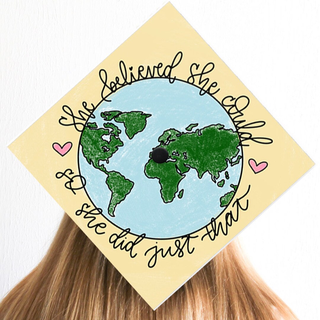 Printable Grad Cap | Custom Grad Cap | Grad Cap Topper | She Believed ...