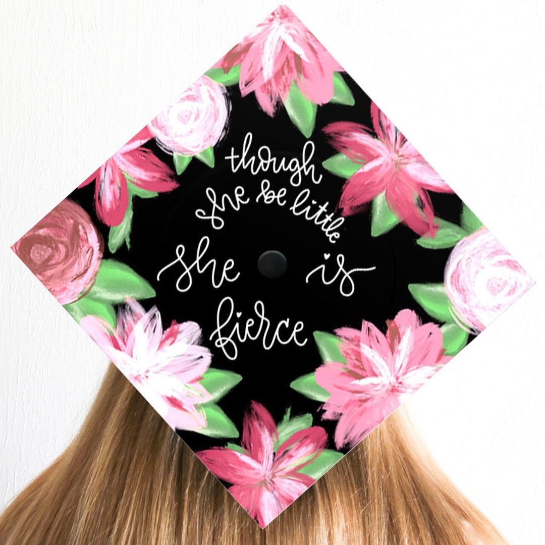 Graduation Cap Decoration | Floral Grad Cap | Though Se Be Little She ...
