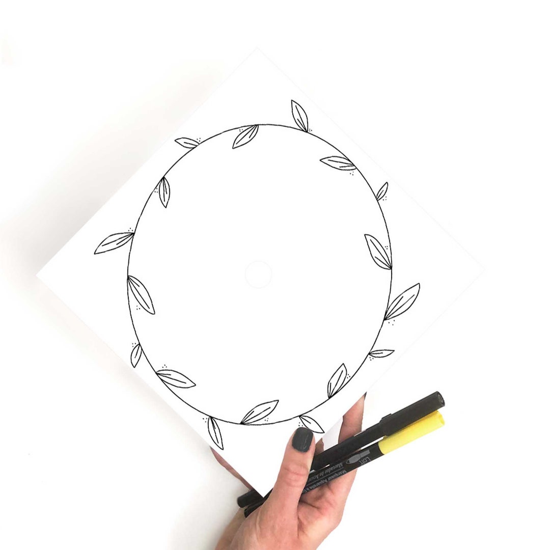 Leaf Wreath Grad Cap Topper | Printable Decoration (digital Download ...