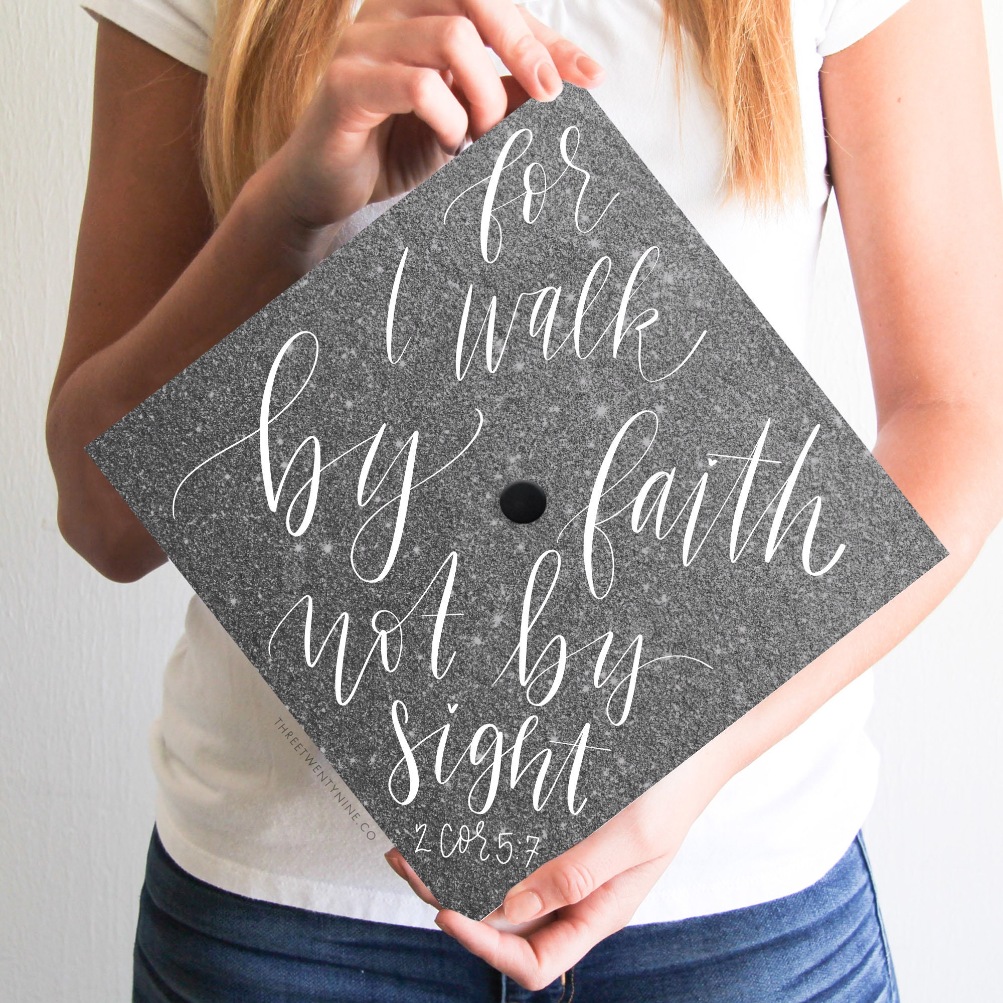 Graduation Cap Decal DOWNLOAD ONLY Silver Glitter | Etsy