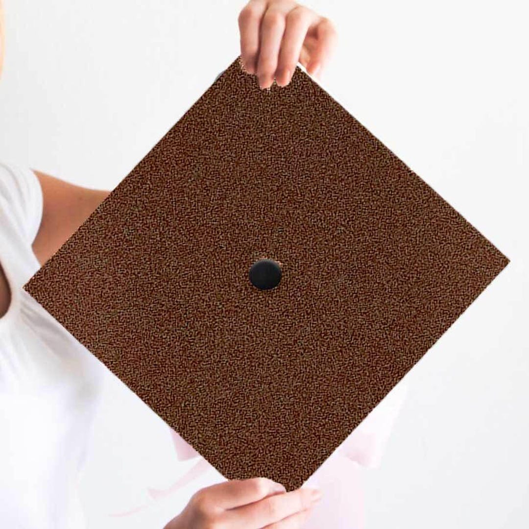 Brown Glitter Grad Cap | Easy-to-apply Graduation Cap Decoration | Grad ...