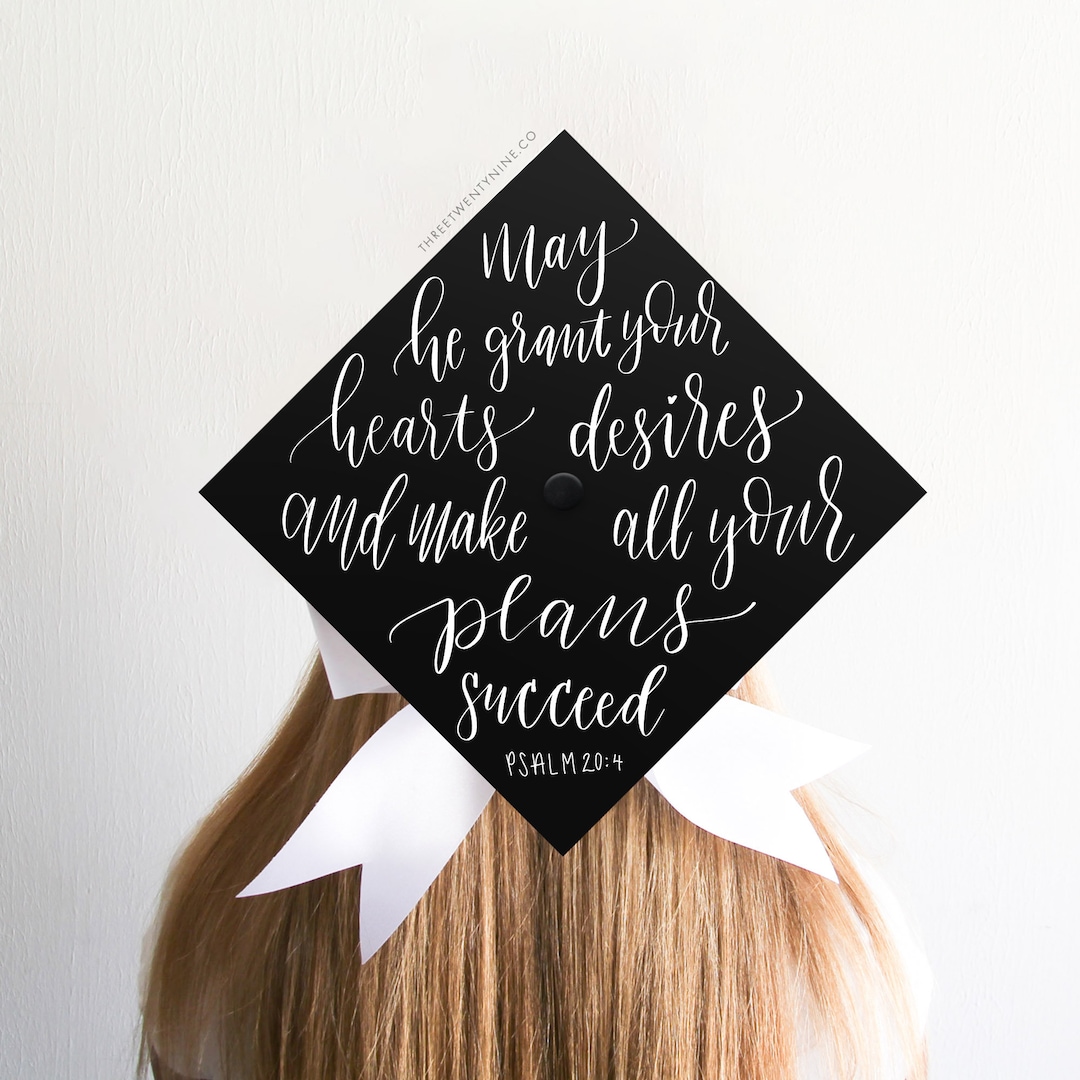 Graduation Cap Decoration | Christian Grad Cap | Psalm 20:4 | Bible ...