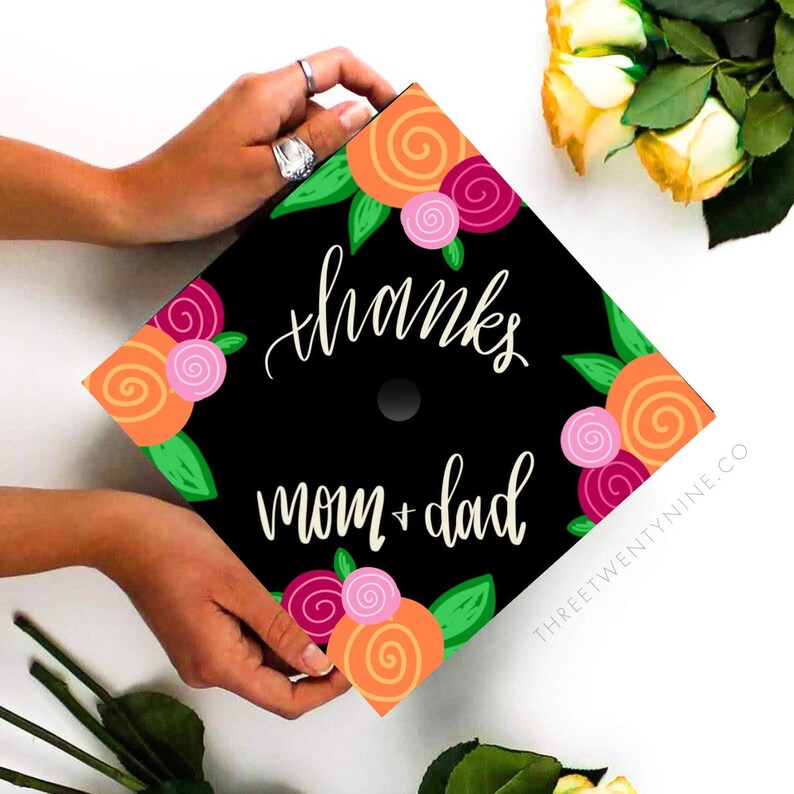 Grad Cap Decoration | Custom Graduation Cap | Grad Cap Topper | Thanks ...