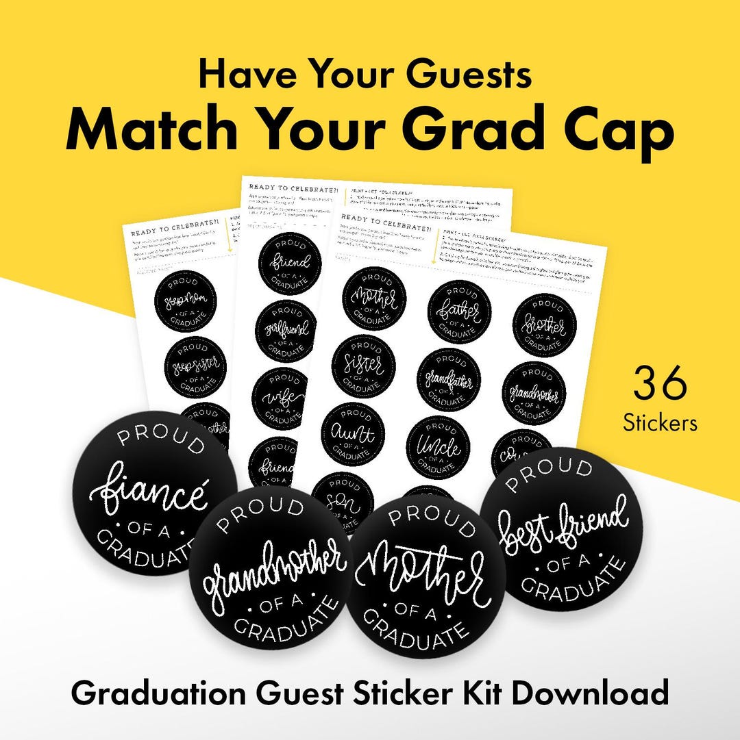 Graduation Guest Stickers | Graduation Stickers | Printable Graduation ...