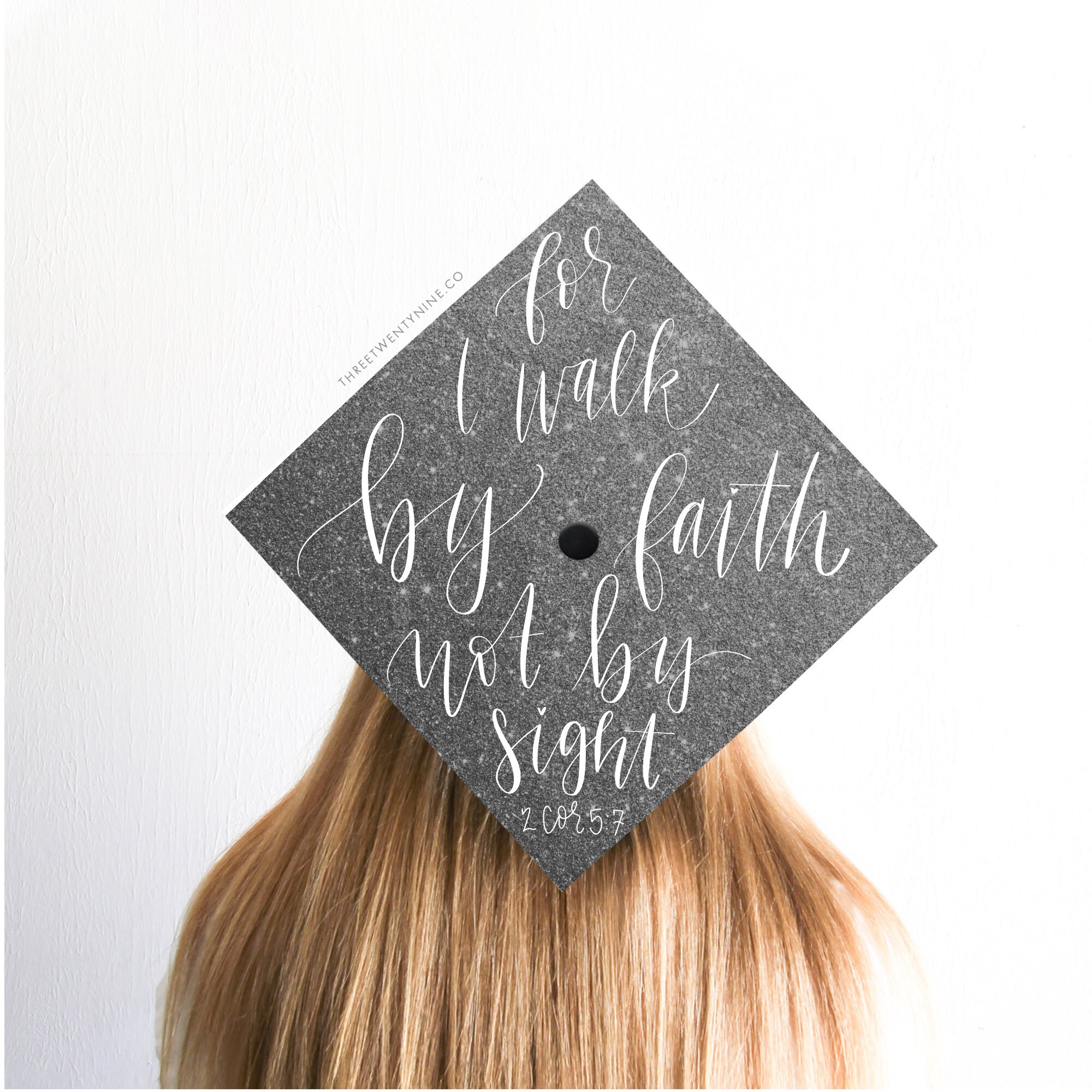 Graduation Cap Decal DOWNLOAD ONLY Silver Glitter | Etsy