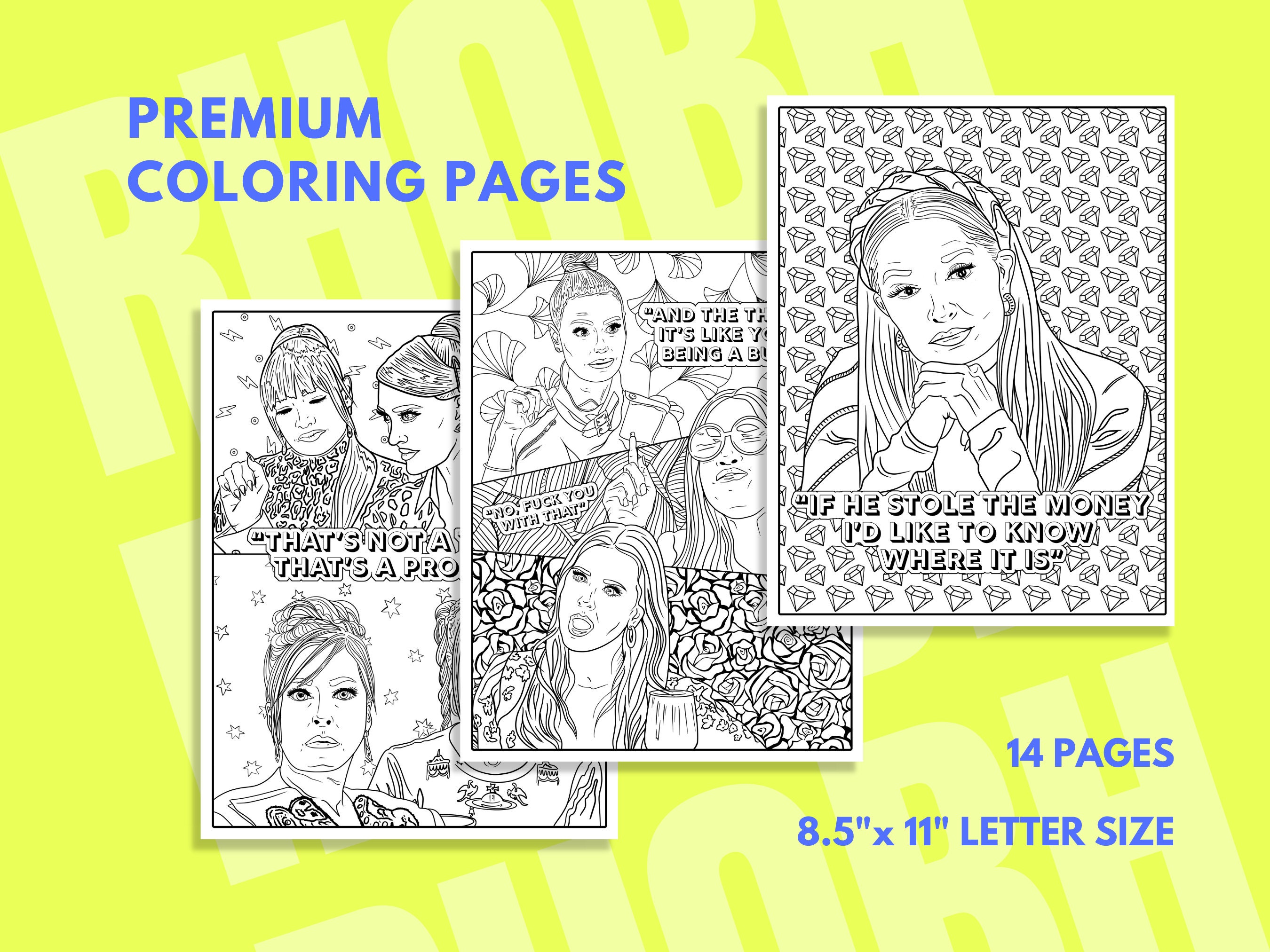 Real Housewives of Beverly Hills Printable Coloring Book / RHOBH Season ...