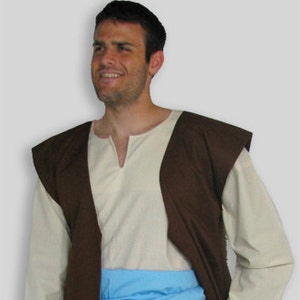 Biblical Costume - Muslin Tunic, Long Vest, Wide Sash. - Etsy