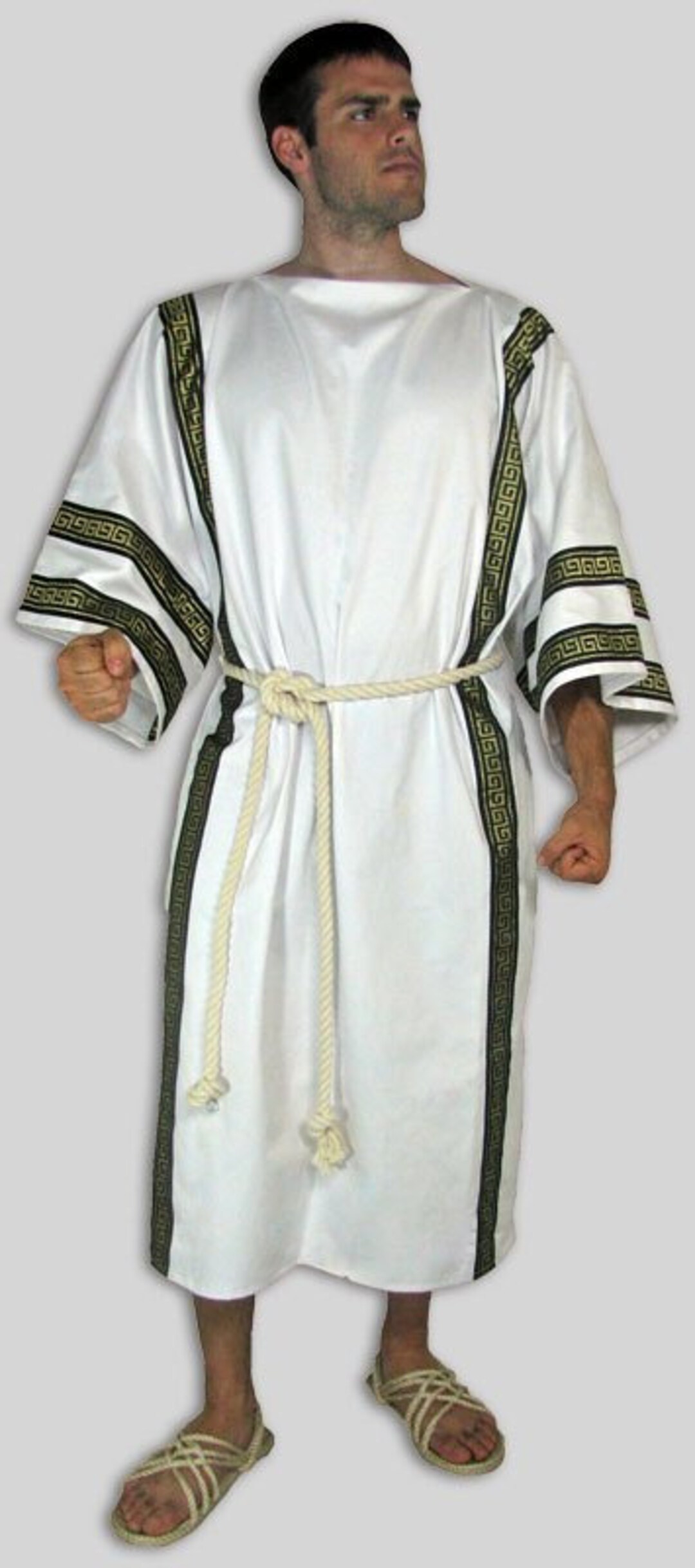 Ancient Greek Julius Caesar Costume - Trimmed Tunic and Rope Belt. - Etsy