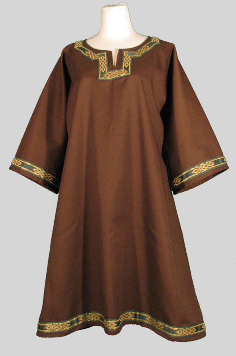 Brown T-tunic With Celtic Knot Trim Perfect for SCA LARP - Etsy