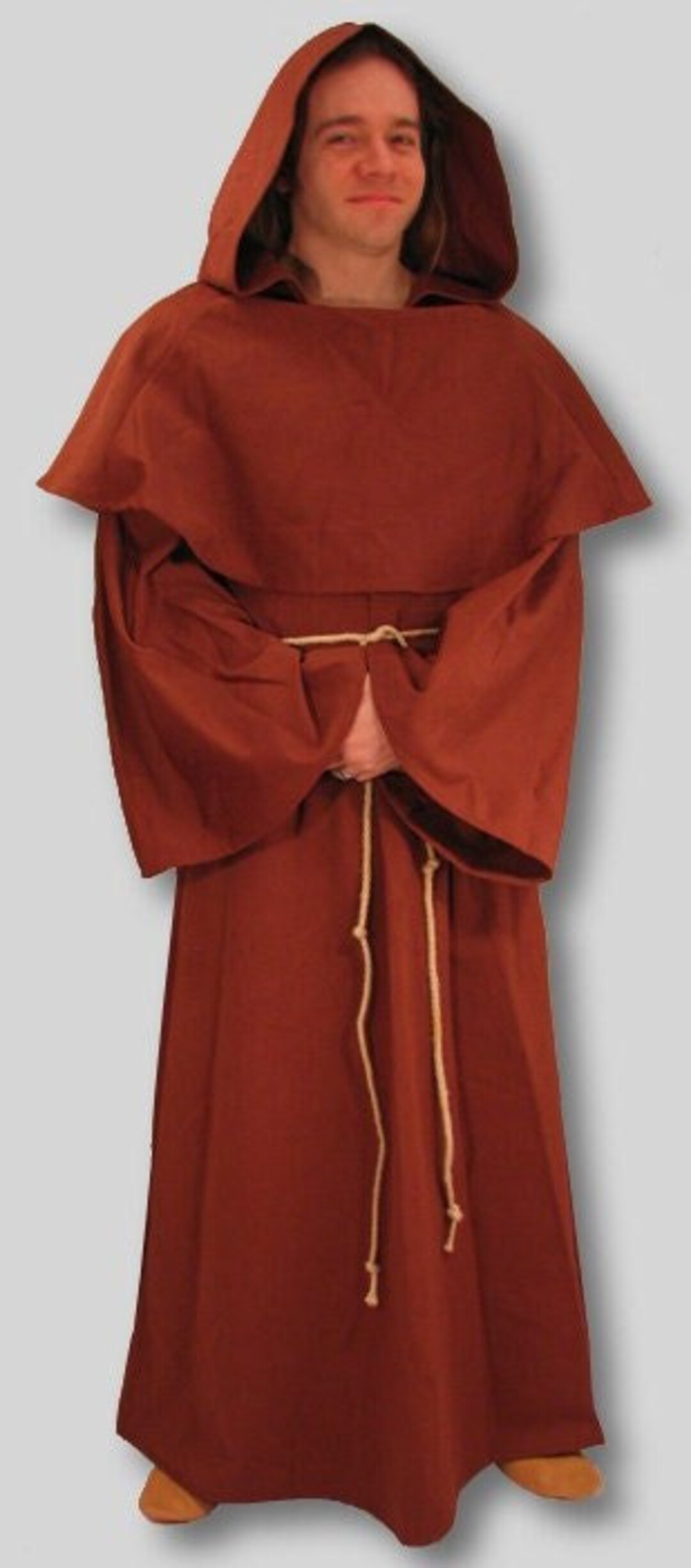 Monk Robe With Cowl for LARP, SCA, Faire, Monks - Many Sizes, Brown and ...