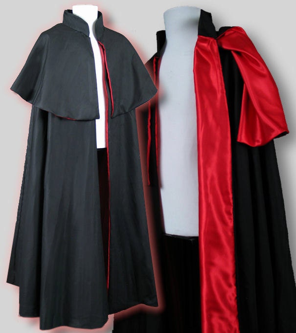 Red Satin Lined Victoria Cape for the Opera, SCA, LARP, Halloween ...