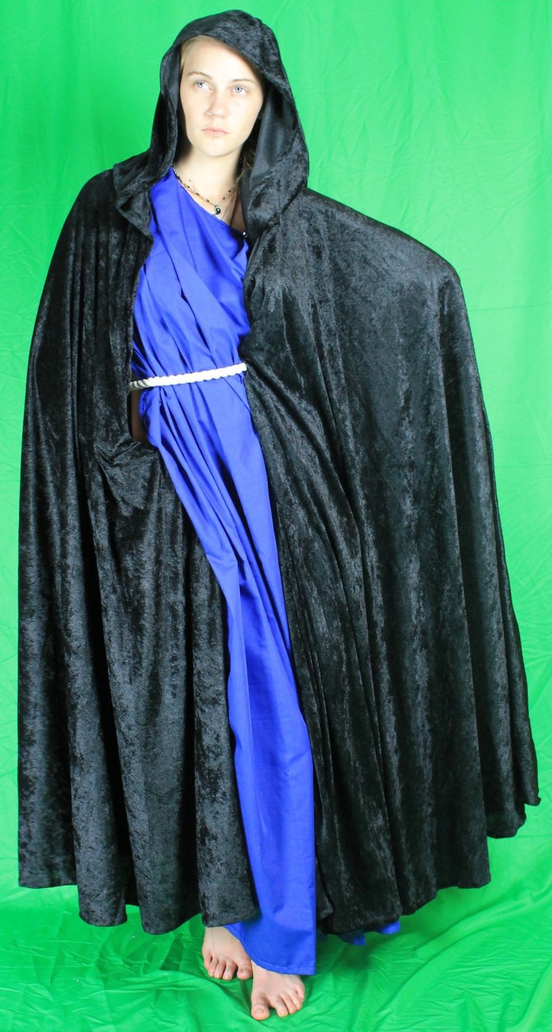 Velvet Cloak With Full Hood Large Many Colors. - Etsy Sweden