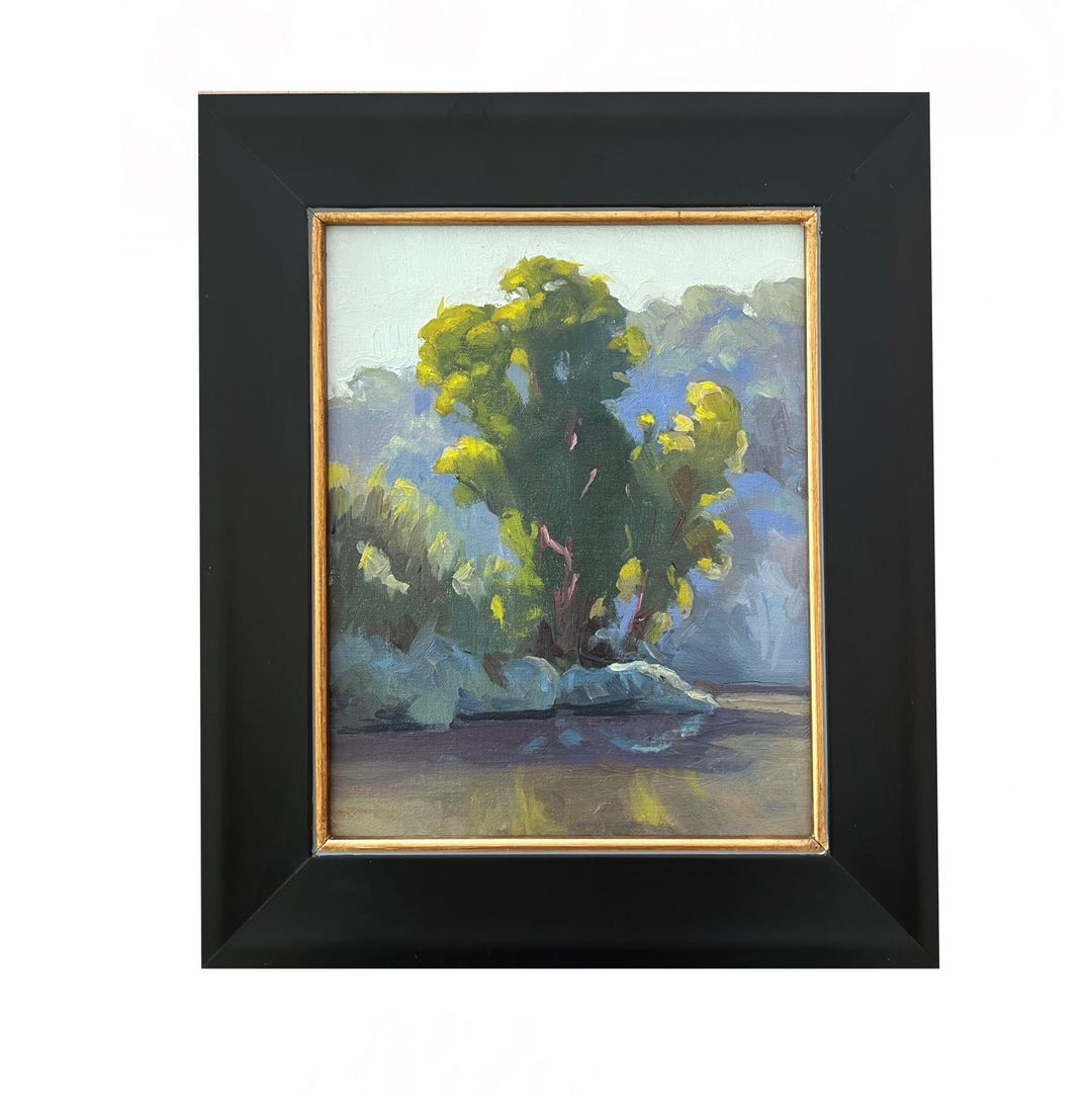 Framed Plein Air Oil Painting: Lake Anza California Landscape ...