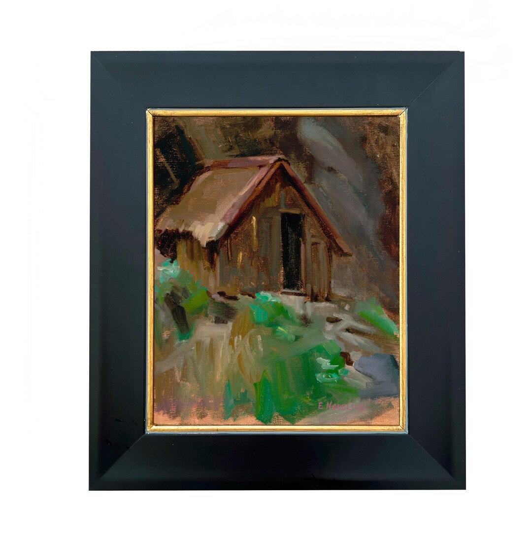 An Impressionist Old Cottage Painted En Plein Air on an Overcast Day by ...