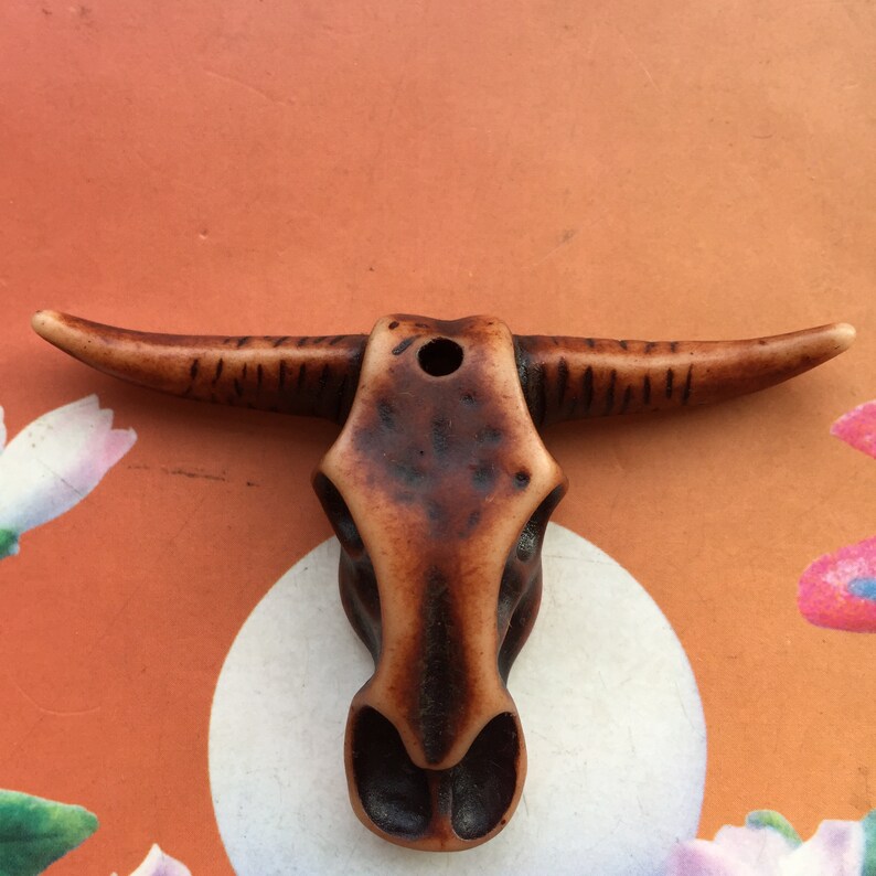 Wholesale 20pcs 68x45mm Brown Resin Large Cow Skull Charms - Etsy