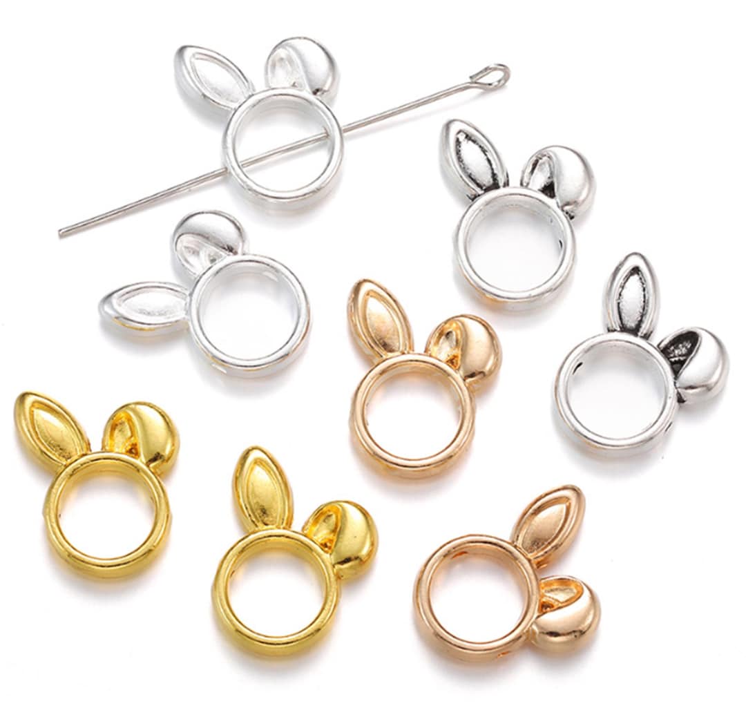 Bunny Ear Spacer Beads: 100pcs Alloy Charms, 19x15mm - Etsy