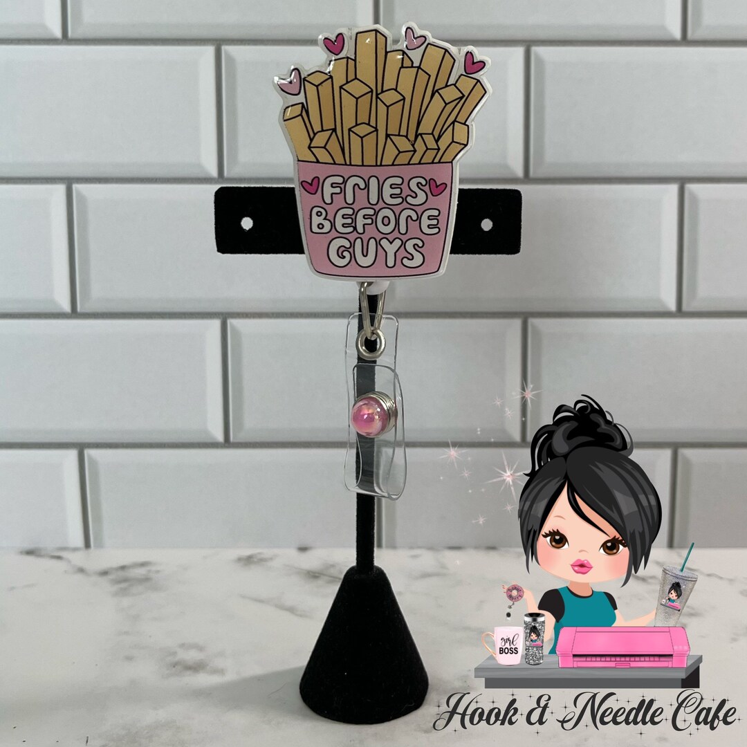 Fries Before Guys Badge Reel, Fries Badge Holder, Funny Badge Reel ...