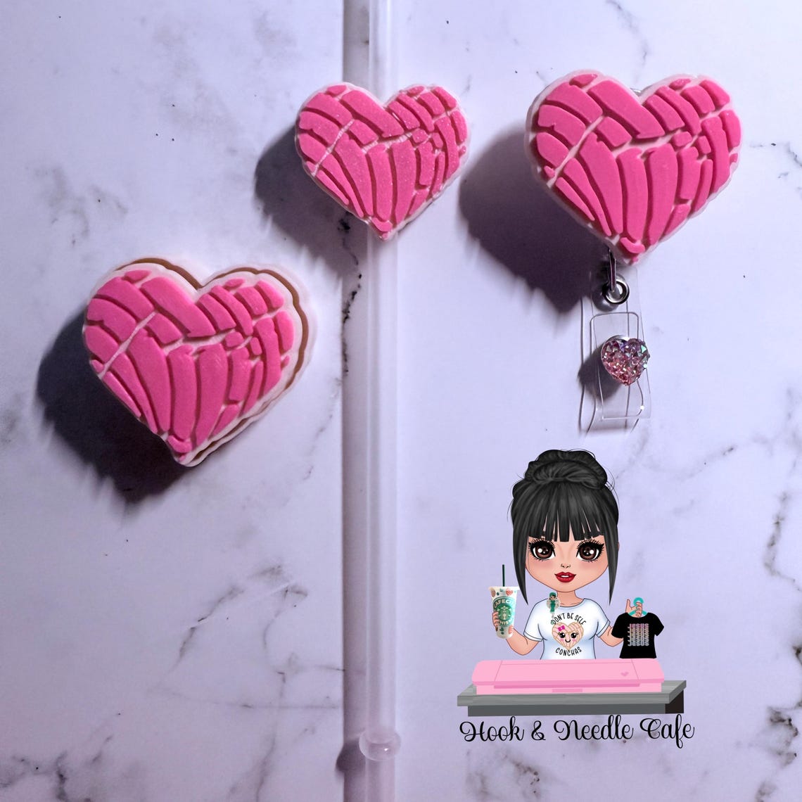 3D Printed Accessories • Concha Fidget Clicker • Straw Topper • Badge ...