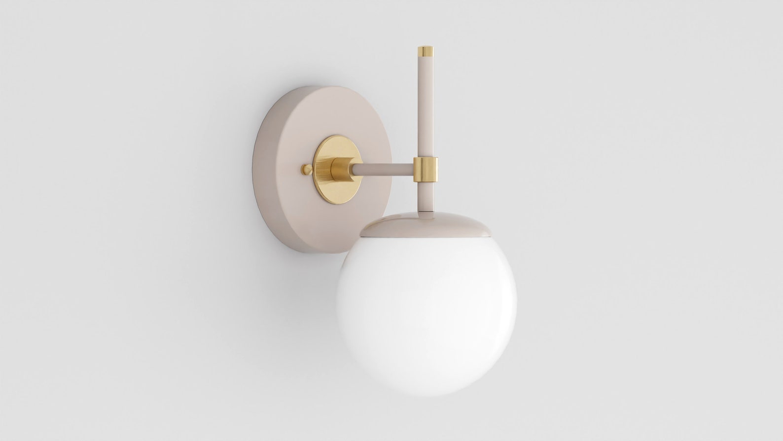 Gloss White Glass Globe Wall Sconce Single Light Mid - Etsy